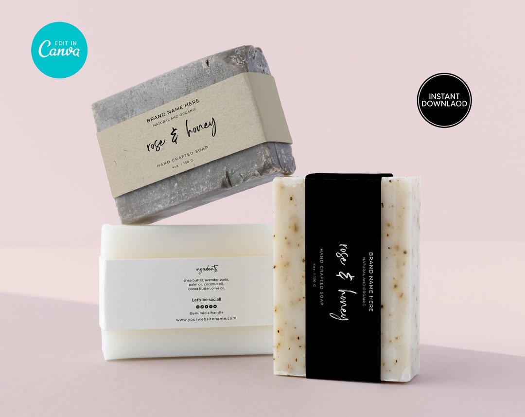 Editable Soap Label Template, Custom Wrap Whipped Soap Label Design ...