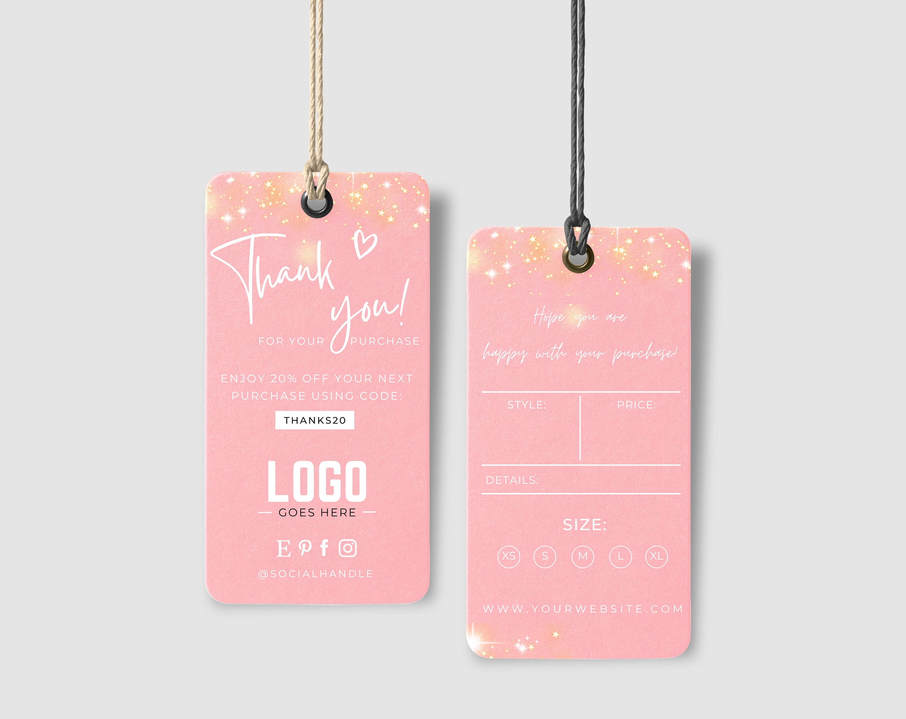 Small Business Price Tag Template Editable Clothing Hang Tag - Etsy