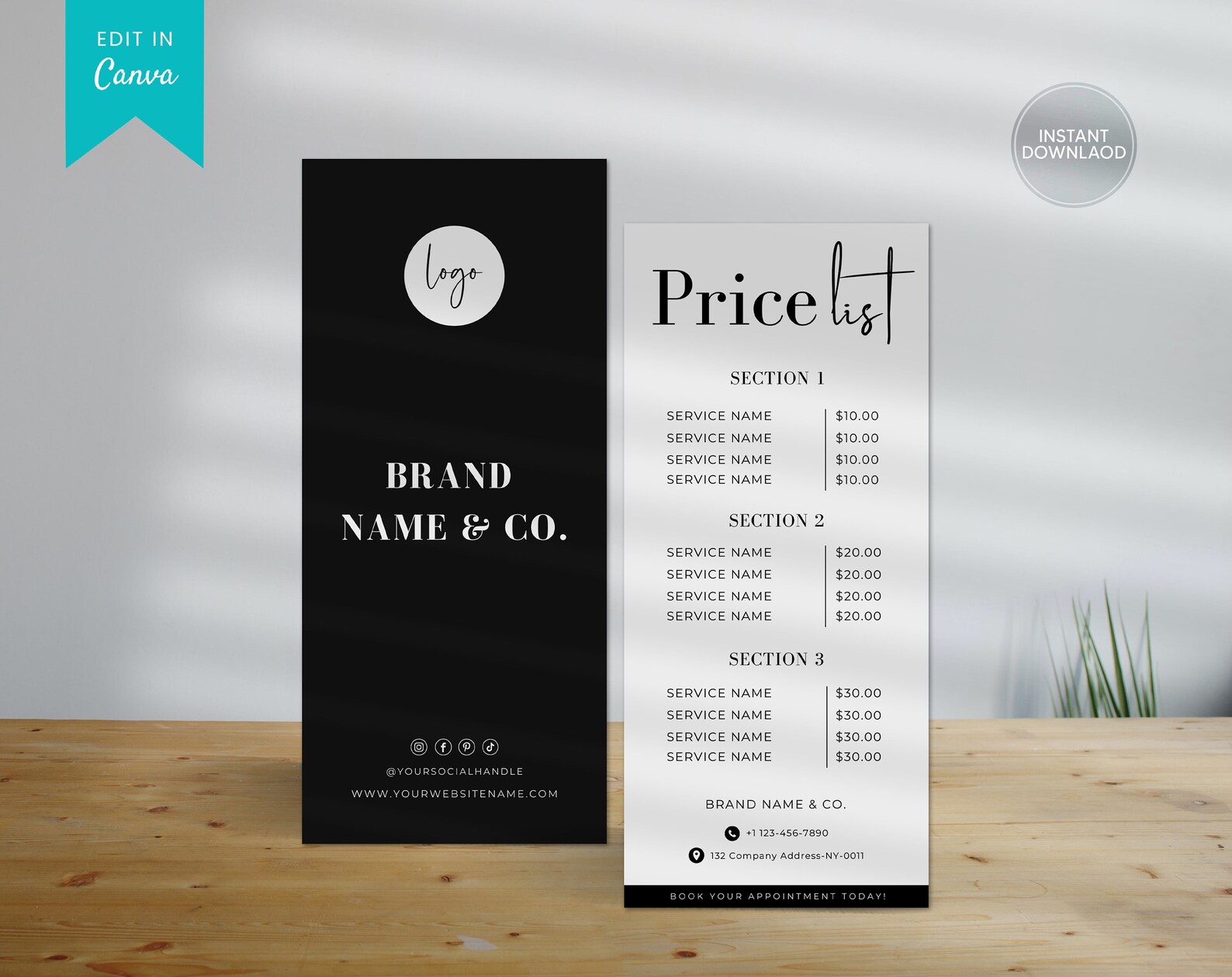 Small Business Price List Template Editable Printable Price - Etsy