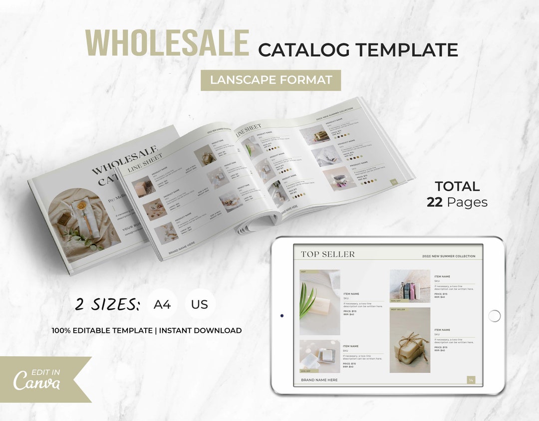 Editable Wholesale Line Sheet Template Wholesale Catalog - Etsy