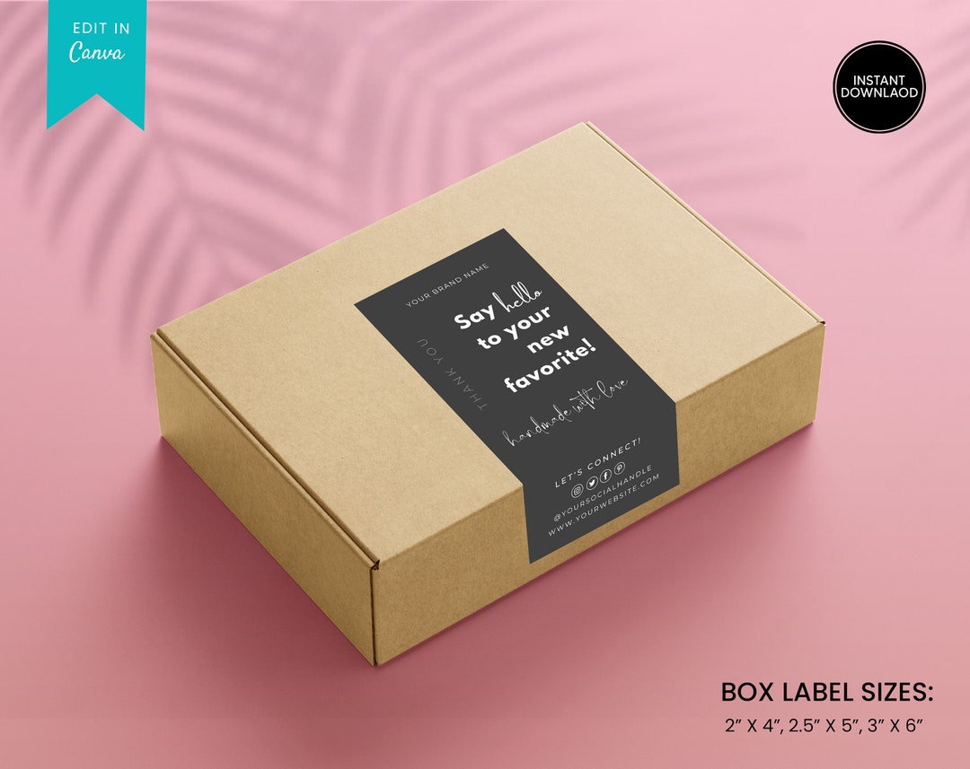 Editable Box Label Template, Custom Packaging Labels, Order Packaging ...