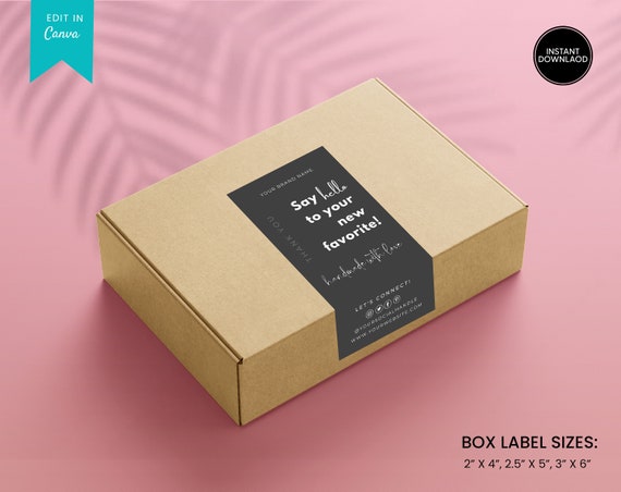 Editable Box Label Template Custom Packaging Labels Order Etsy