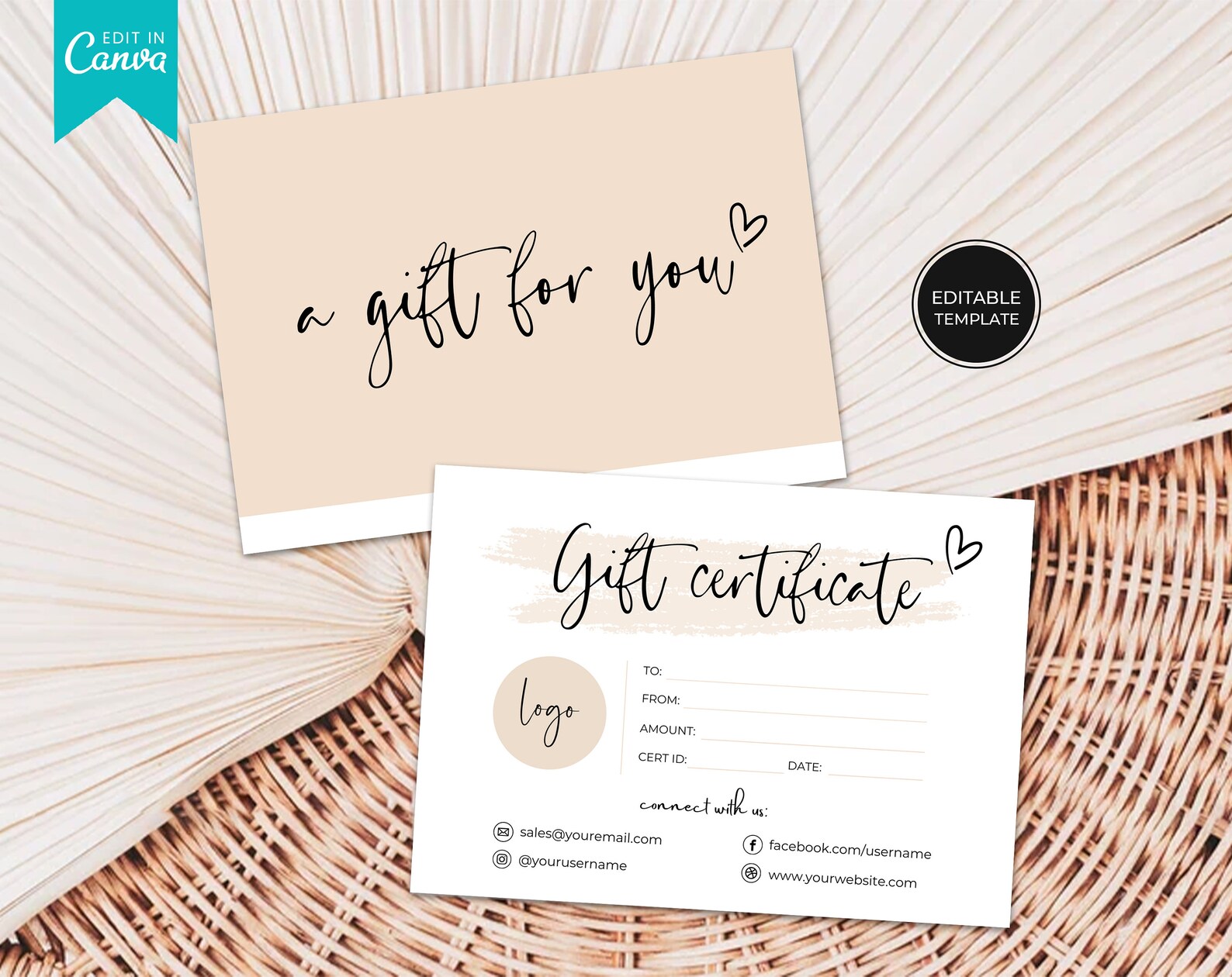 Gift Certificate Template Printable Gift Voucher Template - Etsy