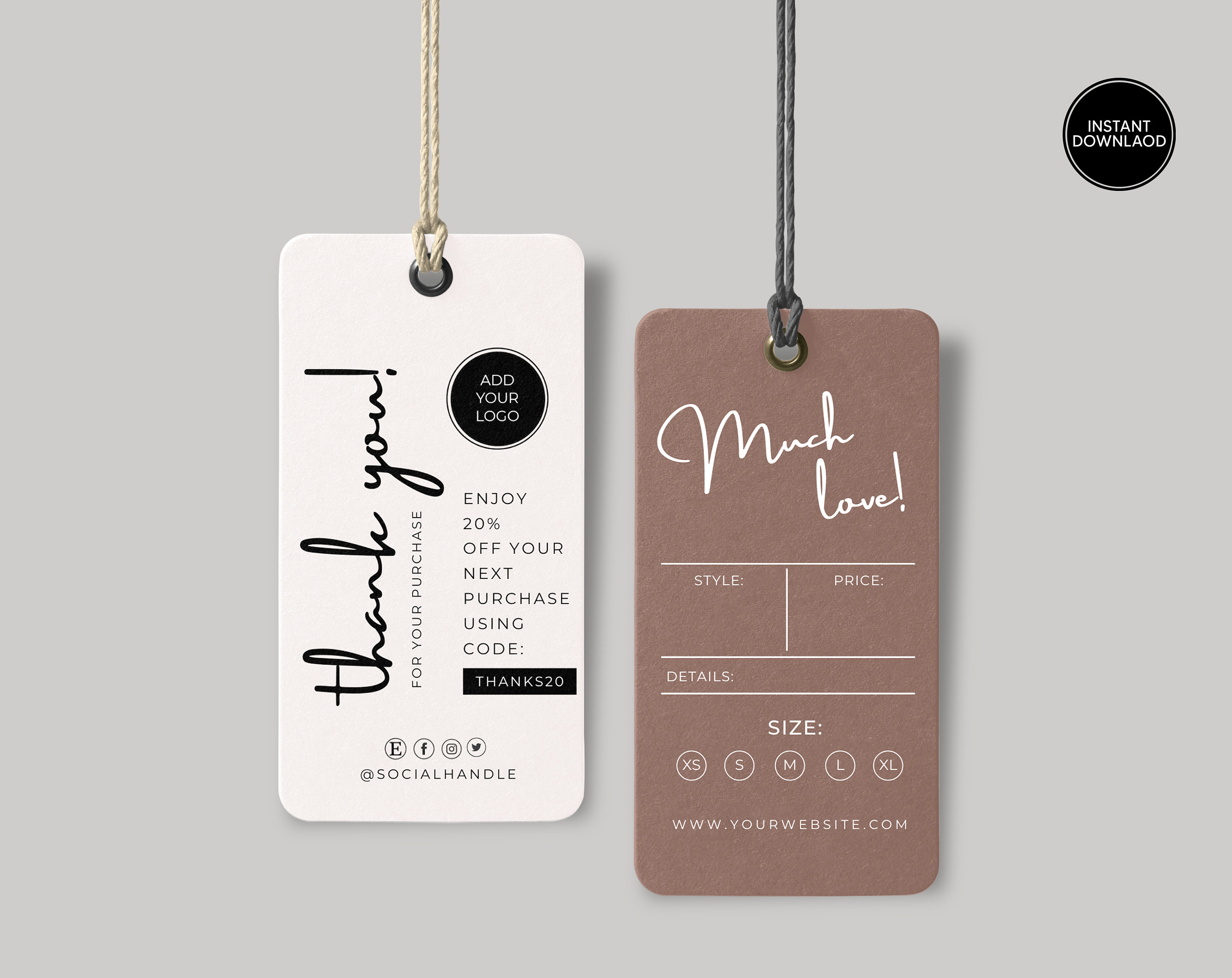 Editable Clothing Hang Tag Printable Clothing Price Tag | Etsy Australia