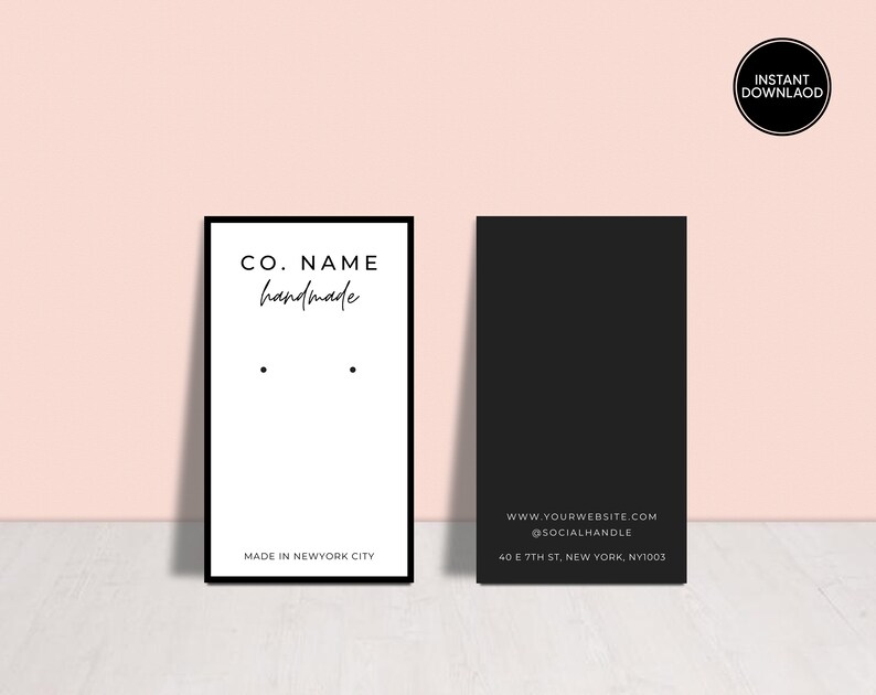 PRINTABLE Earring Card Template Editable Earring Display - Etsy