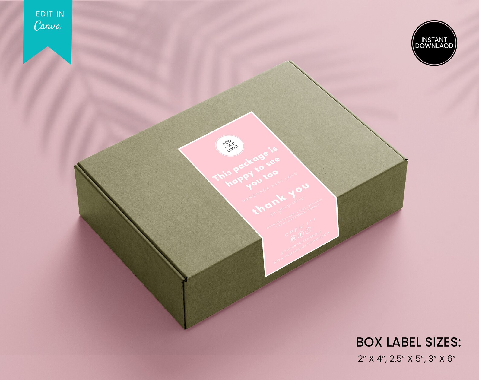 Editable Box Label Template Custom Packaging Labels Order - Etsy Canada