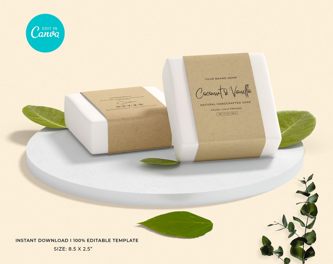 Editable Soap Bar Label Template Printable Wrap Whipped Soap Label ...