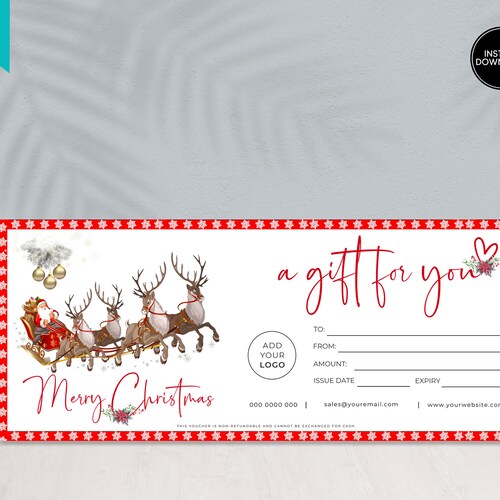 Editable Christmas Tree Gift Certificate Holiday Printable - Etsy
