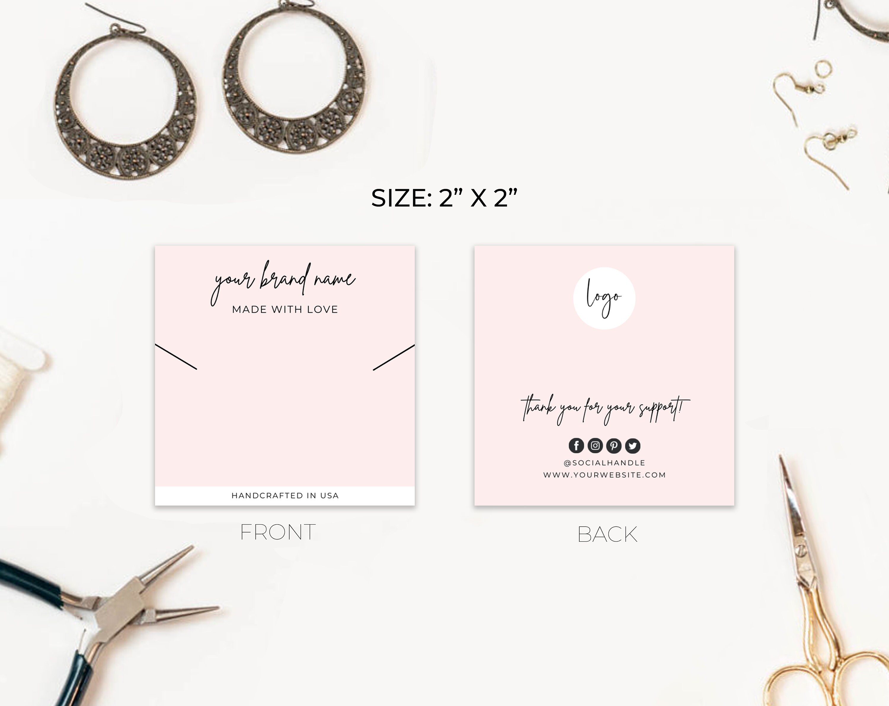 Editable Earring Card Template Custom Earring Display Card | Etsy