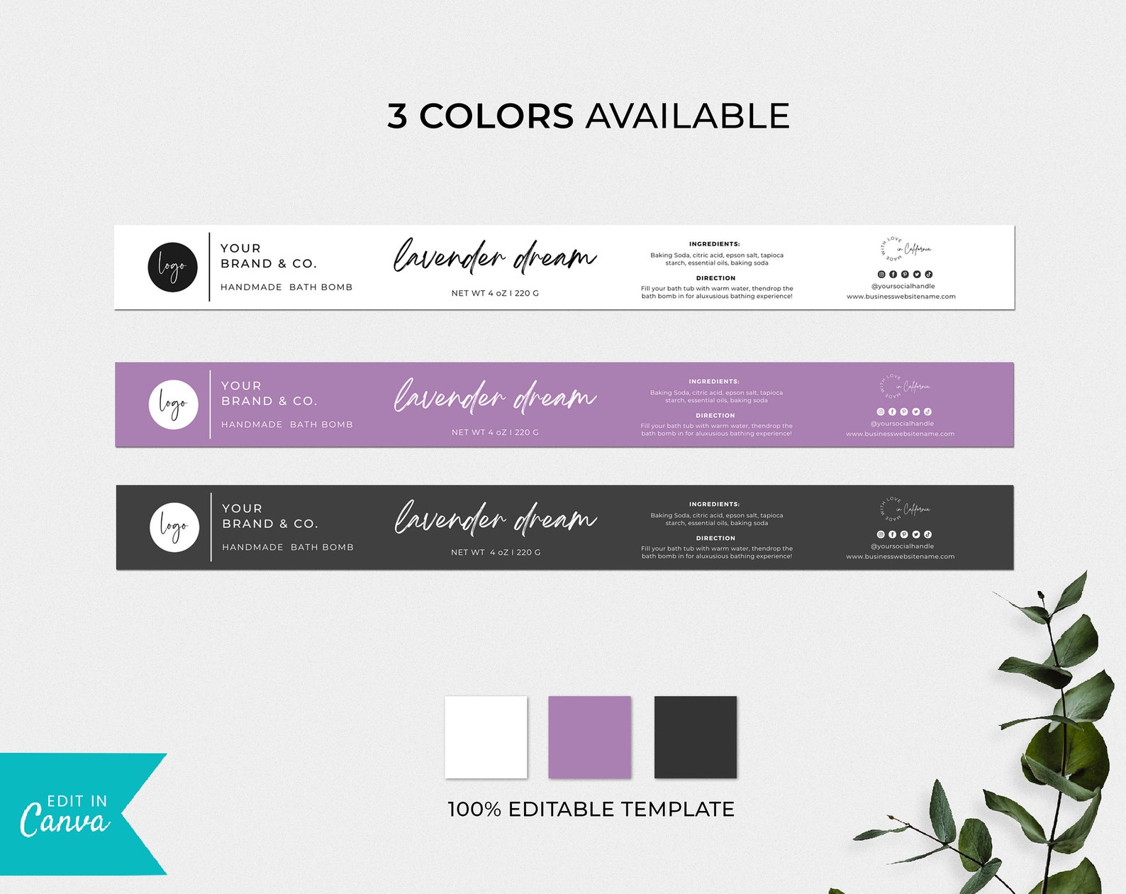 Editable Bath Bomb Label Template Printable Bath Bomb Label - Etsy