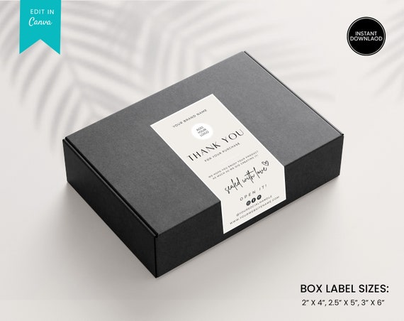 Editable Box Label Template Custom Packaging Labels Order | Etsy Singapore