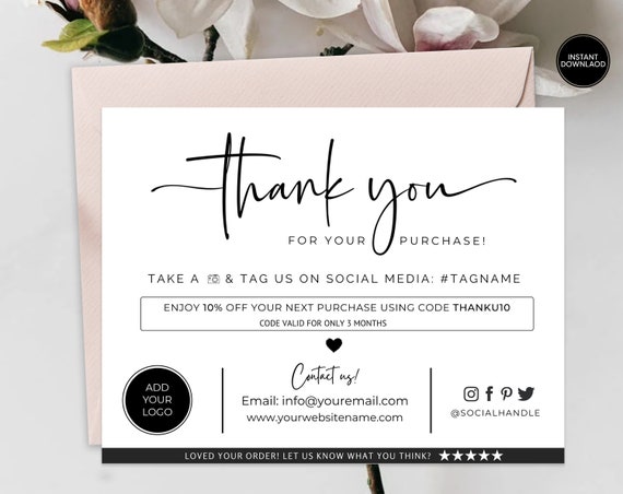 Paper Stationery Templates Small Business Thank You Card Template 
