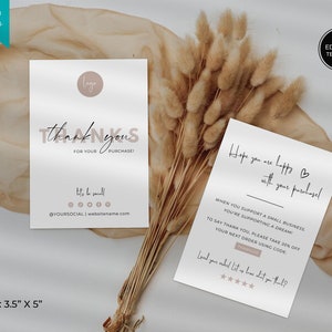 Etsy Thank You Card Template Editable Small Business Thank - Etsy