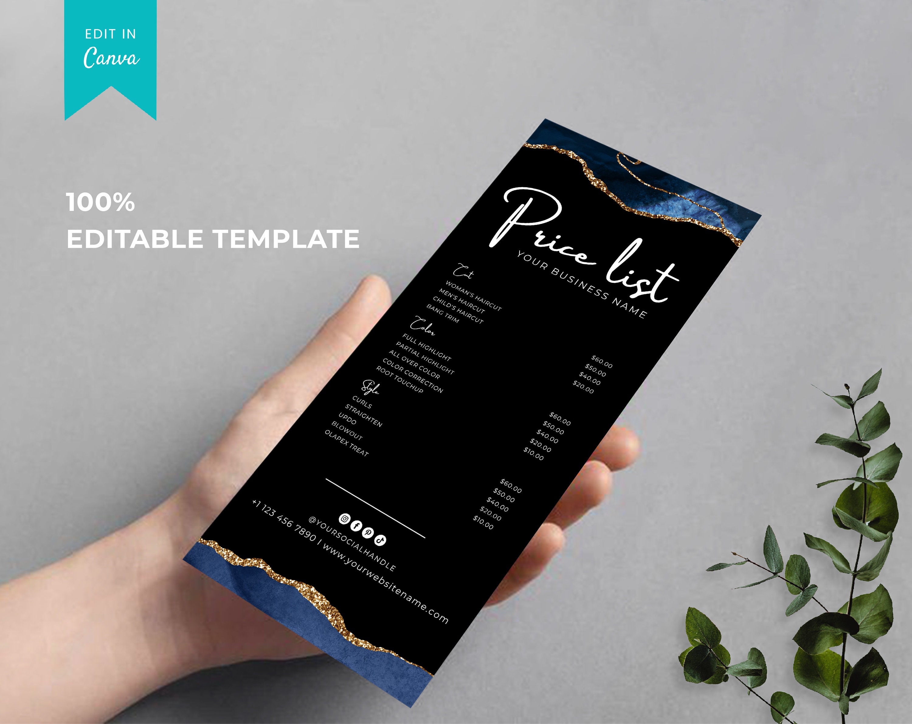 Printable Editable Price List Template Small Business Price - Etsy UK