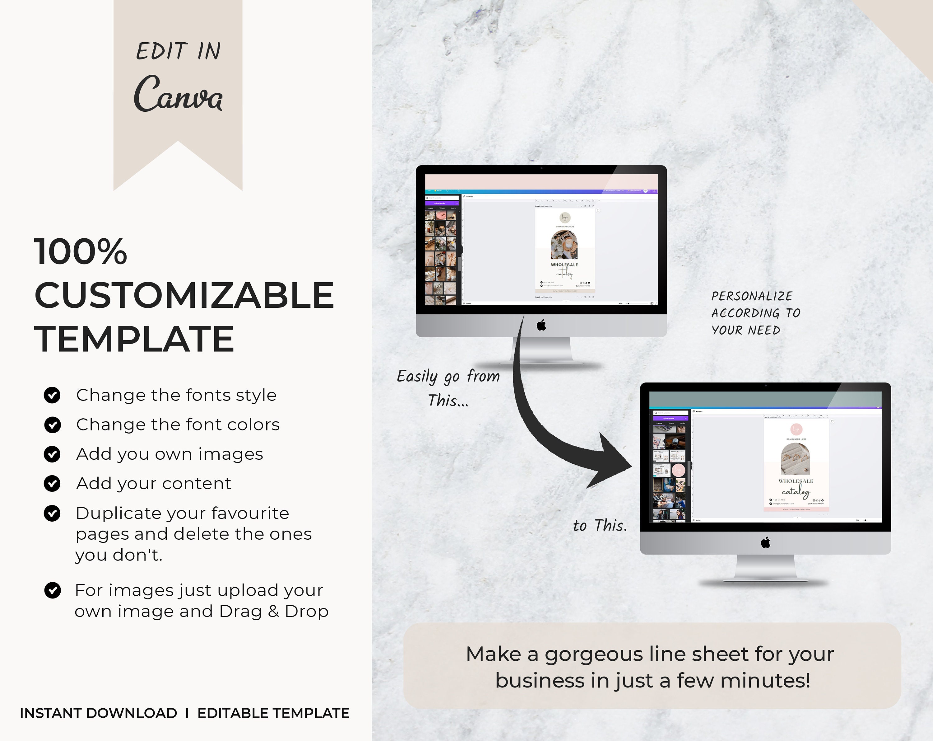 Editable Line Sheet Template Wholesale Canva Printable - Etsy Australia