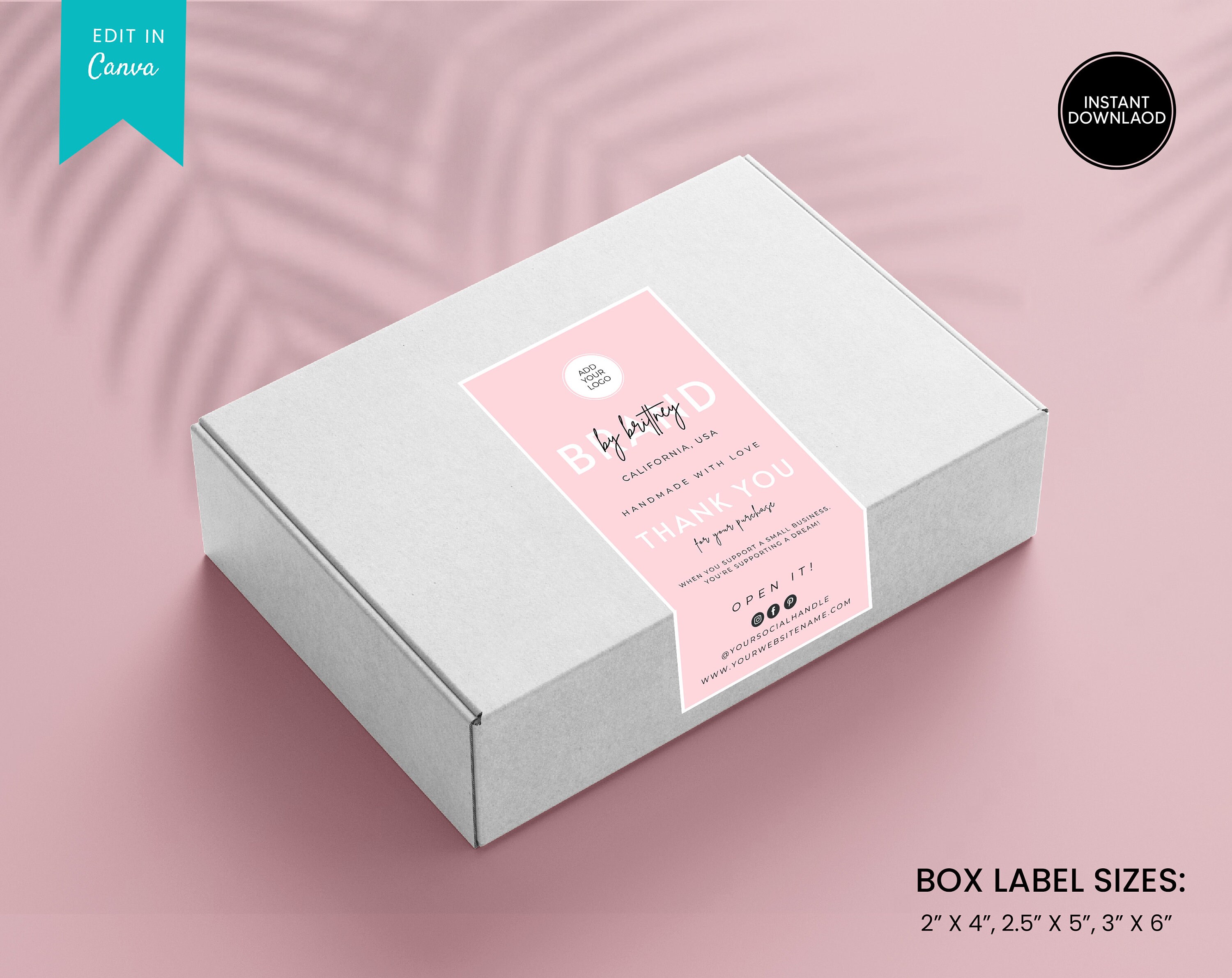 Editable Box Label Template Custom Packaging Labels Order - Etsy