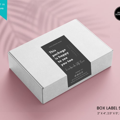 Box Label Template Editable Packaging Labels Order Packaging - Etsy UK