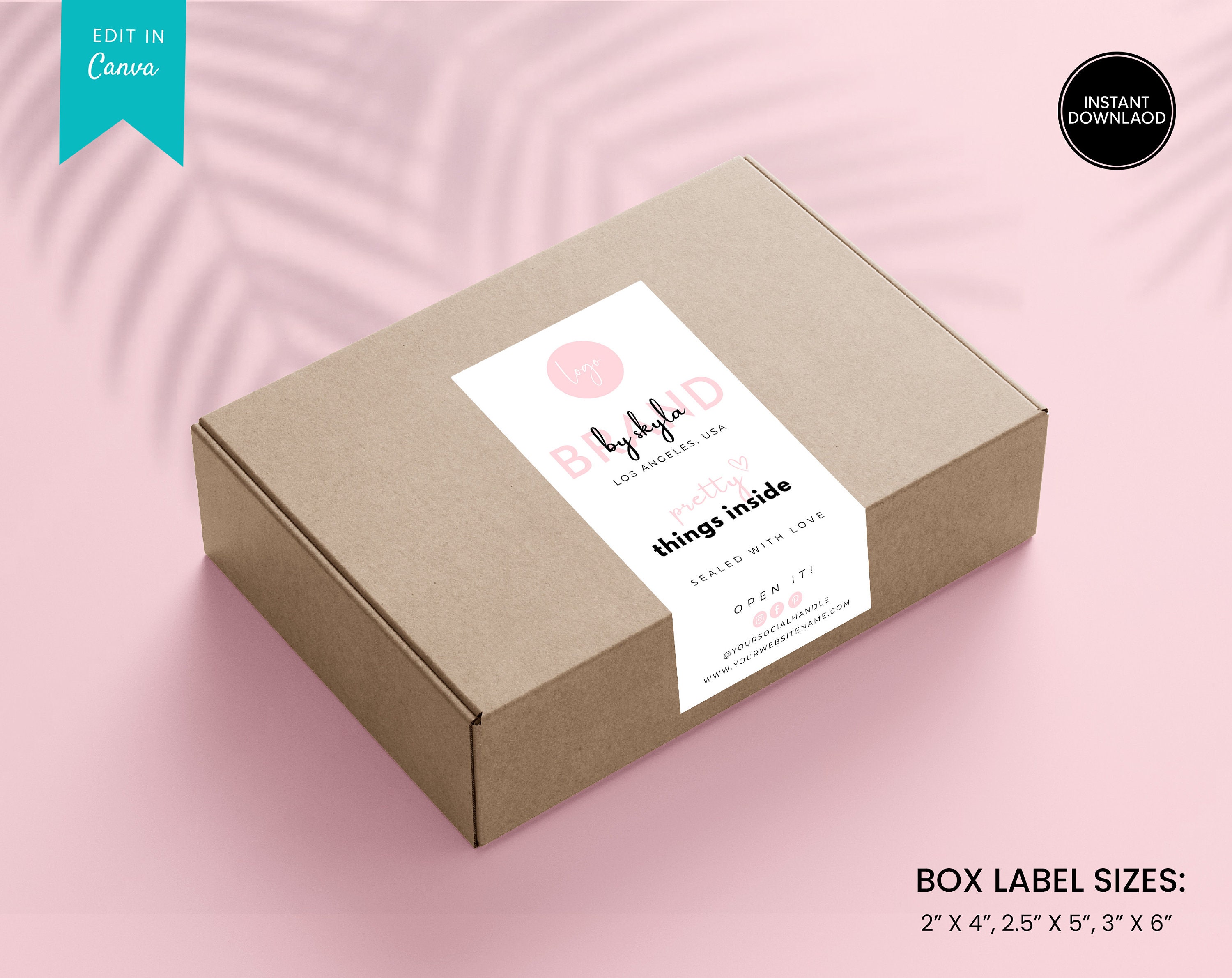 Printable Box Label Template Custom Packaging Labels Order | Etsy