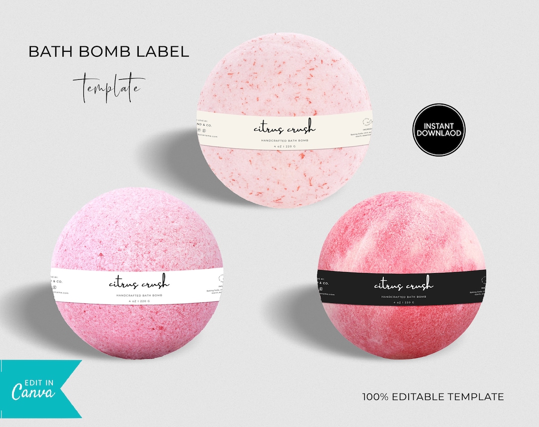Editable Bath Bomb Label Template Printable Bath Bomb Label - Etsy