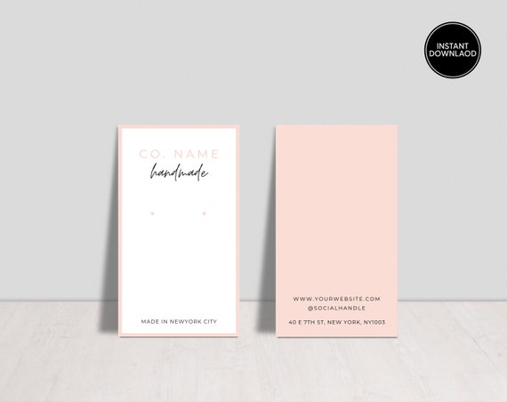 PRINTABLE Earring Card Template Editable Earring Display - Etsy