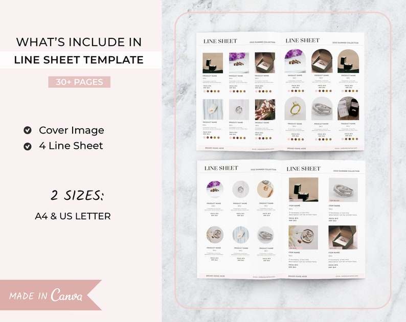 Editable Line Sheet Template Wholesale Canva Printable - Etsy