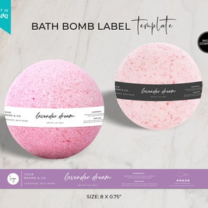 Editable Bath Bomb Label Template, Printable Bath Bomb Label Packaging ...