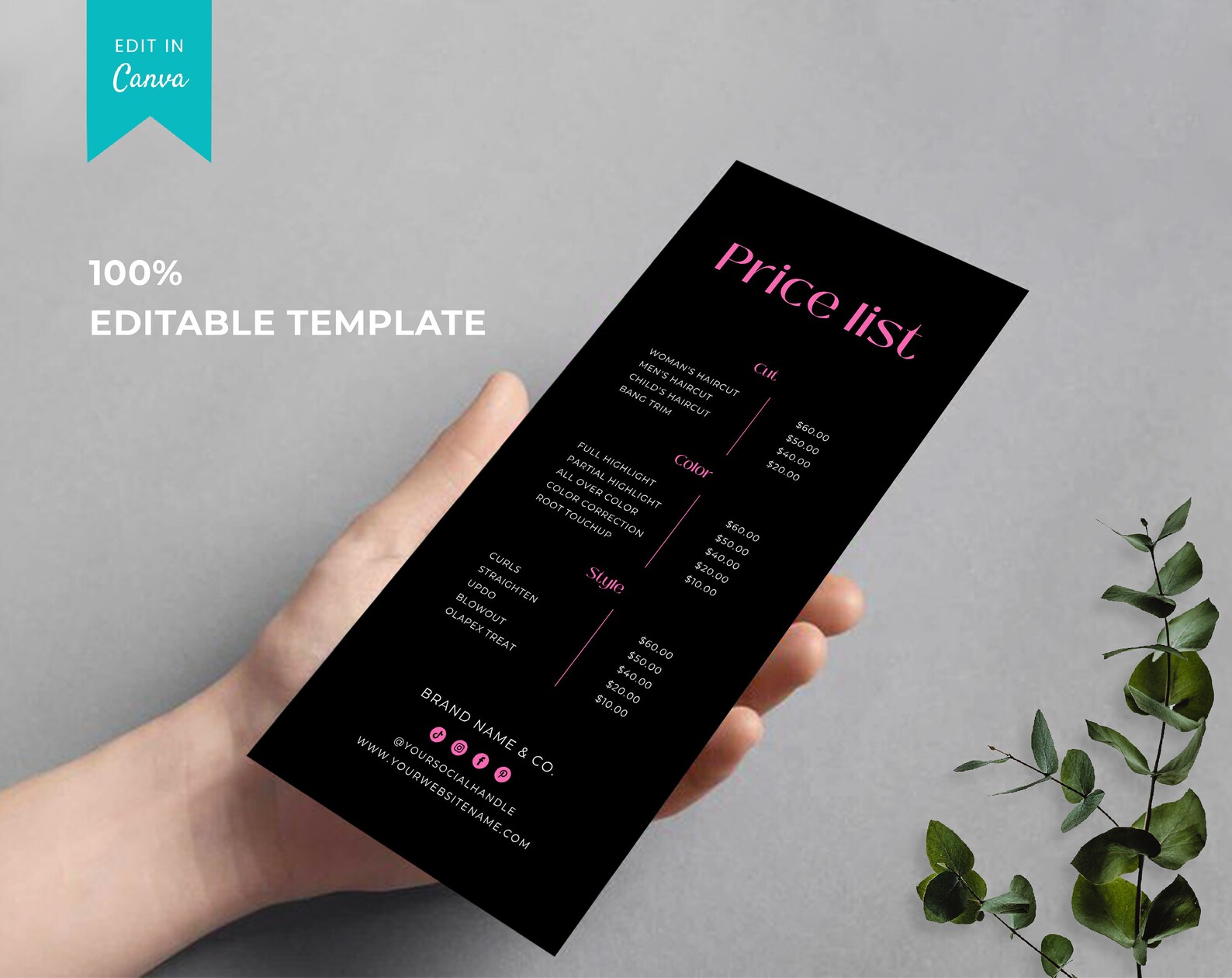 Small Business Price List Template Editable Printable Price | Etsy