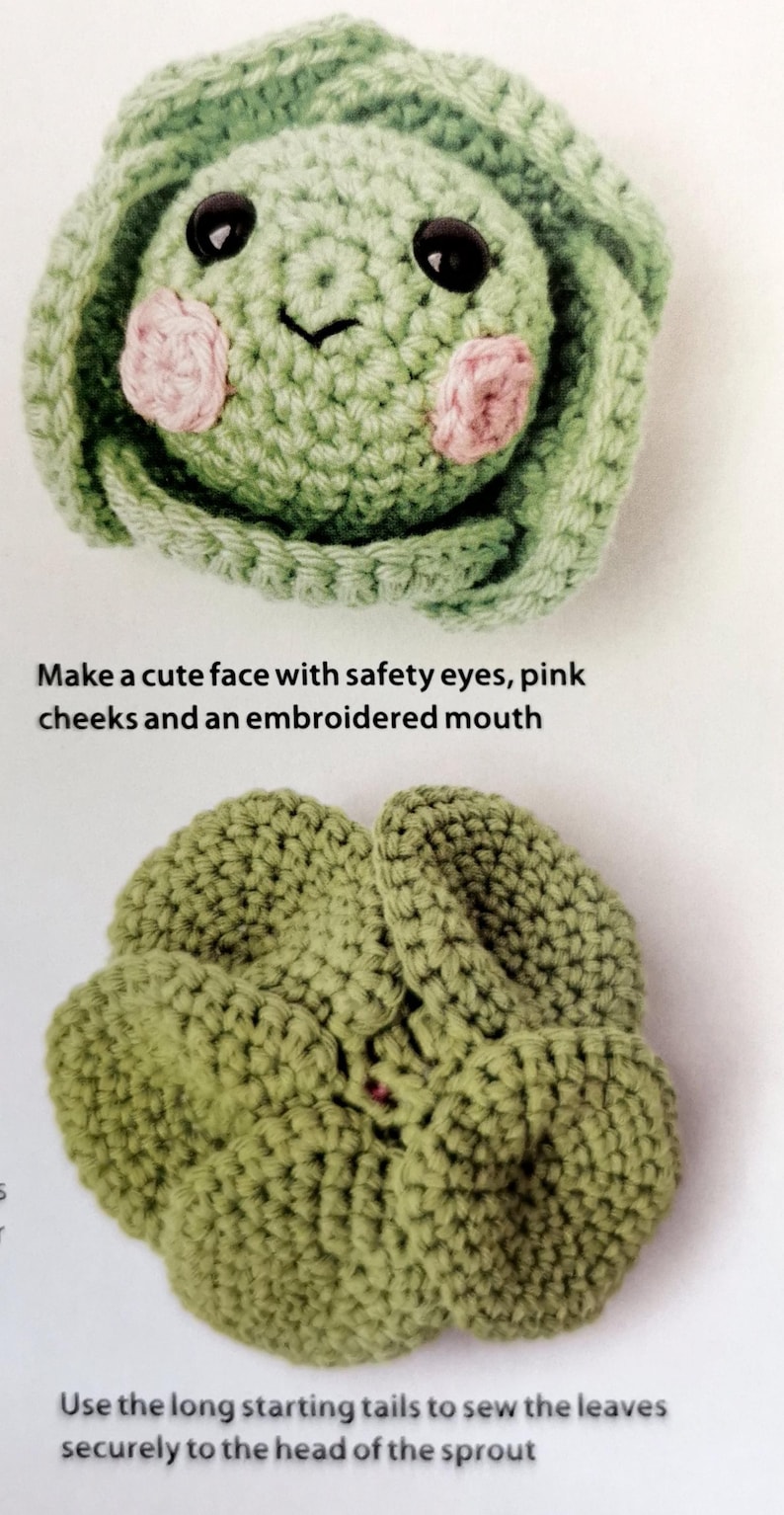 Crochet Amigurumi Easy Brussel Sprout Soft Toy 8ply Double-knitting DK ...