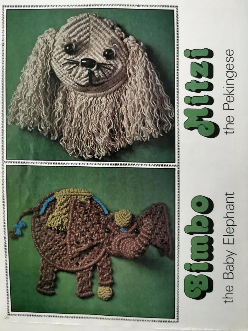 24page Creative Critters Animal Macrame Book X8 Three-dimensional Panda ...