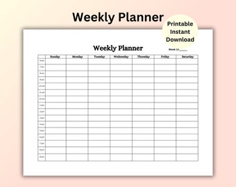 Weekly Planner Printable Template PDF Sizes US Letter & A4 Instant ...