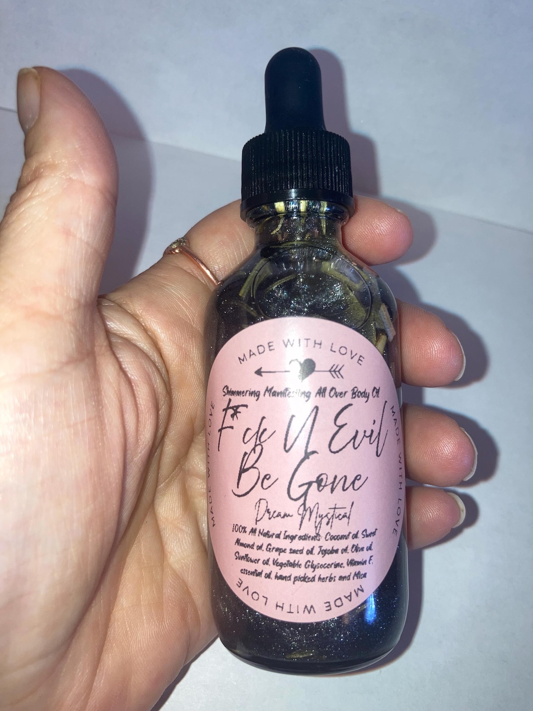 Evil Be Gone Body Oil: Handmade Protection, Obsidian Infused - Etsy