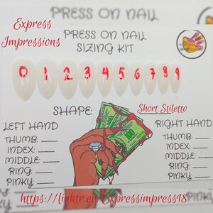 Press on Nail Sizing Kit, Nail Measurements, Nail Kit, Sizing Kit, - Etsy