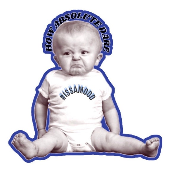 How Absolute Dare Sticker Adorable Baby Sticker Silly Face | Etsy