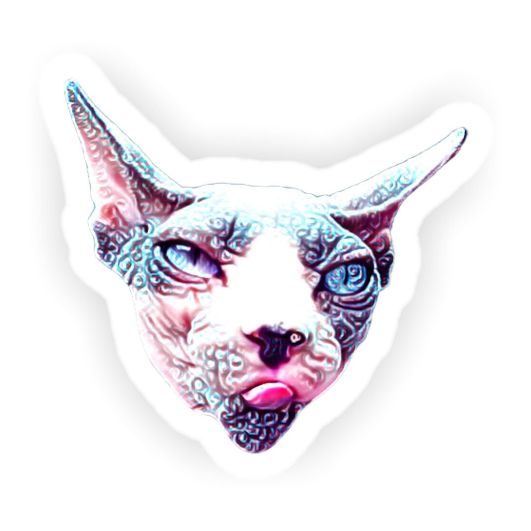 Sphynx Cat Sticker- Noodles, Rainbow Sphynx, Sphynx Cat Gift, Cat Gift ...