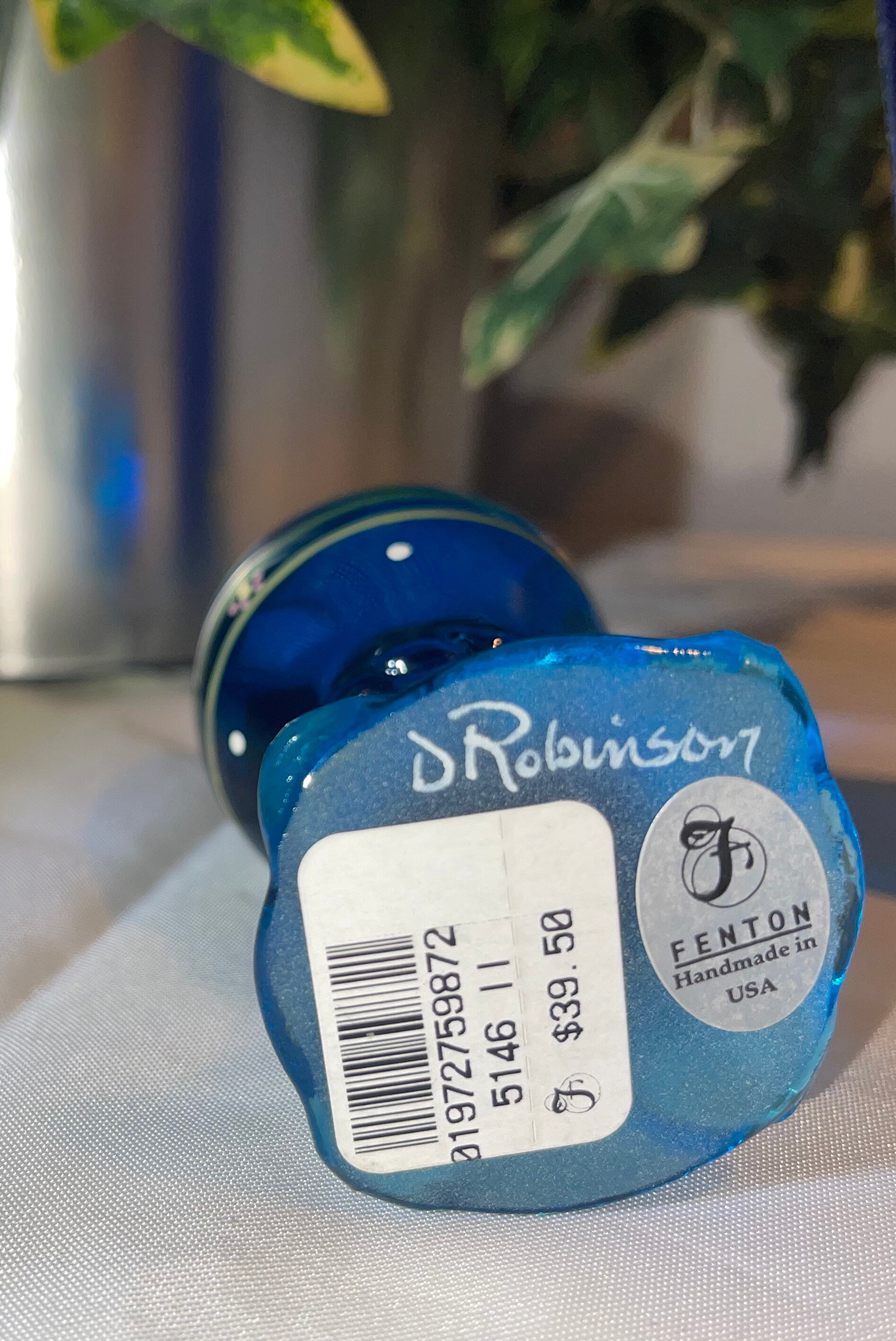 Vintage Fenton Glass Blue Egg Fenton Glass Egg Hand Painted Blue Fenton ...