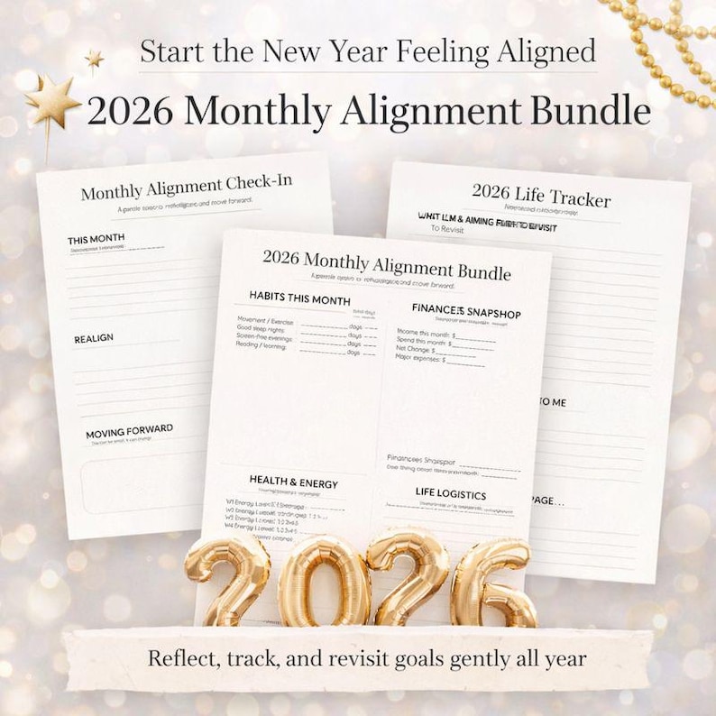 2026 Monthly Alignment Bundle | Printable Life Tracker (PDF) - Etsy
