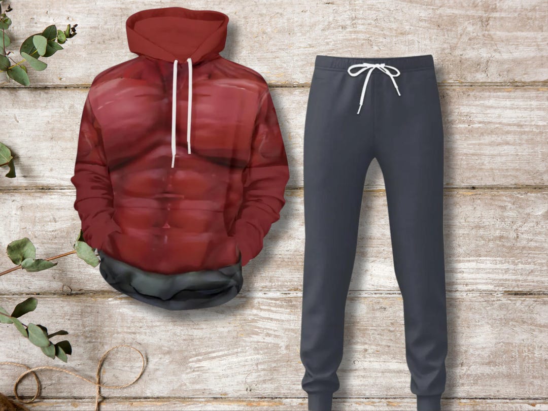 Red Hulk Cosplay Costume,disney Hoodie and Pants Set , Marvel Red Hulk ...