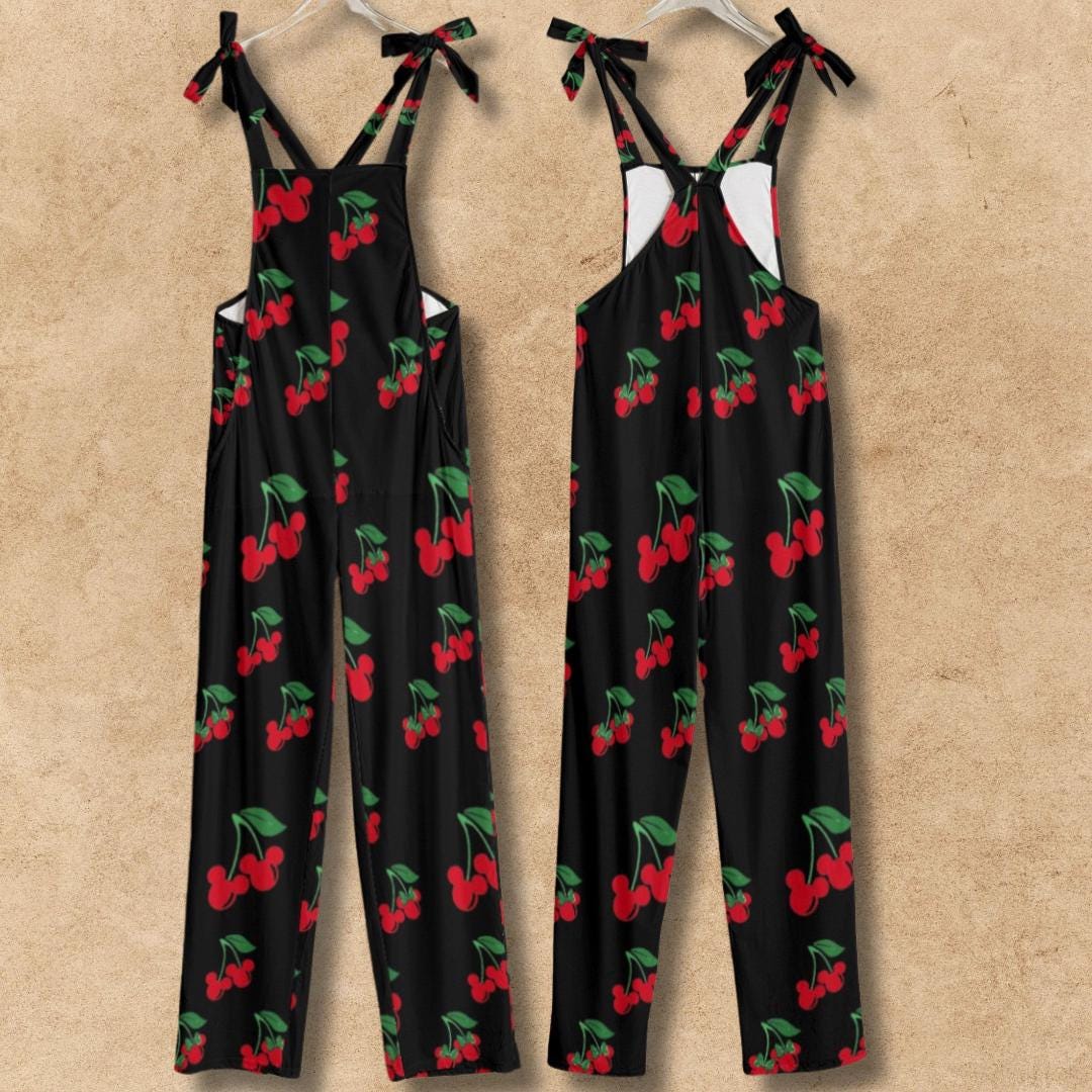 Mickey Cherry Jumpsuit | Disney Cherry Print Romper | Cute Summer ...