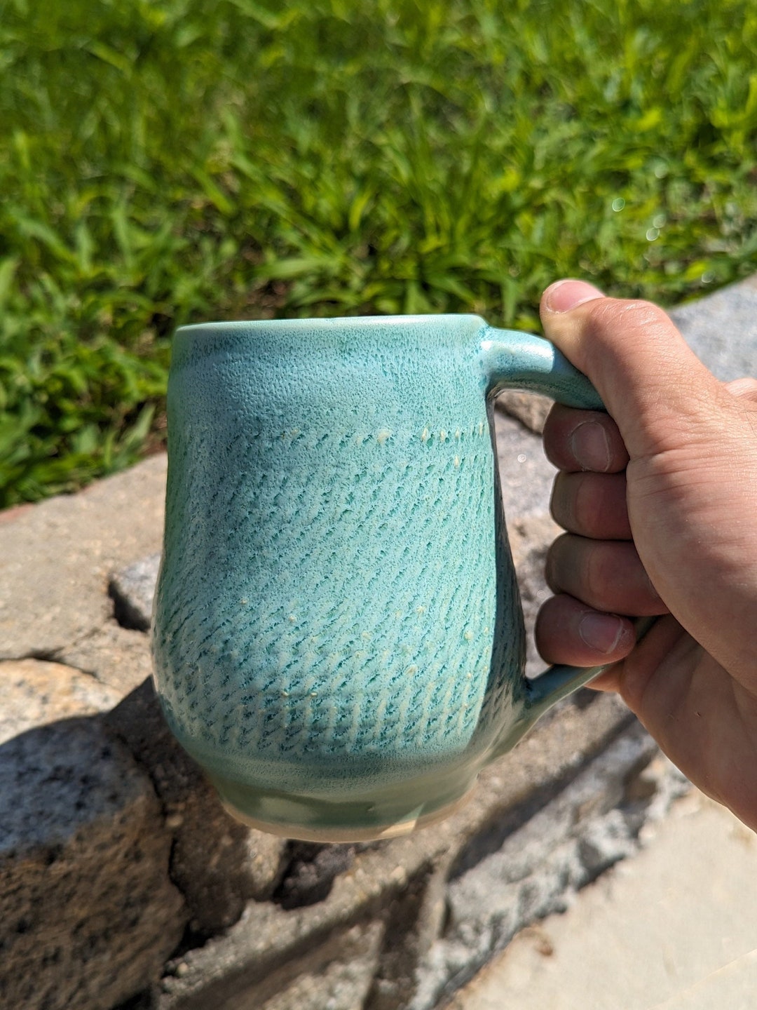 Jade Green Tall Mugs, Handmade Pottery - Etsy