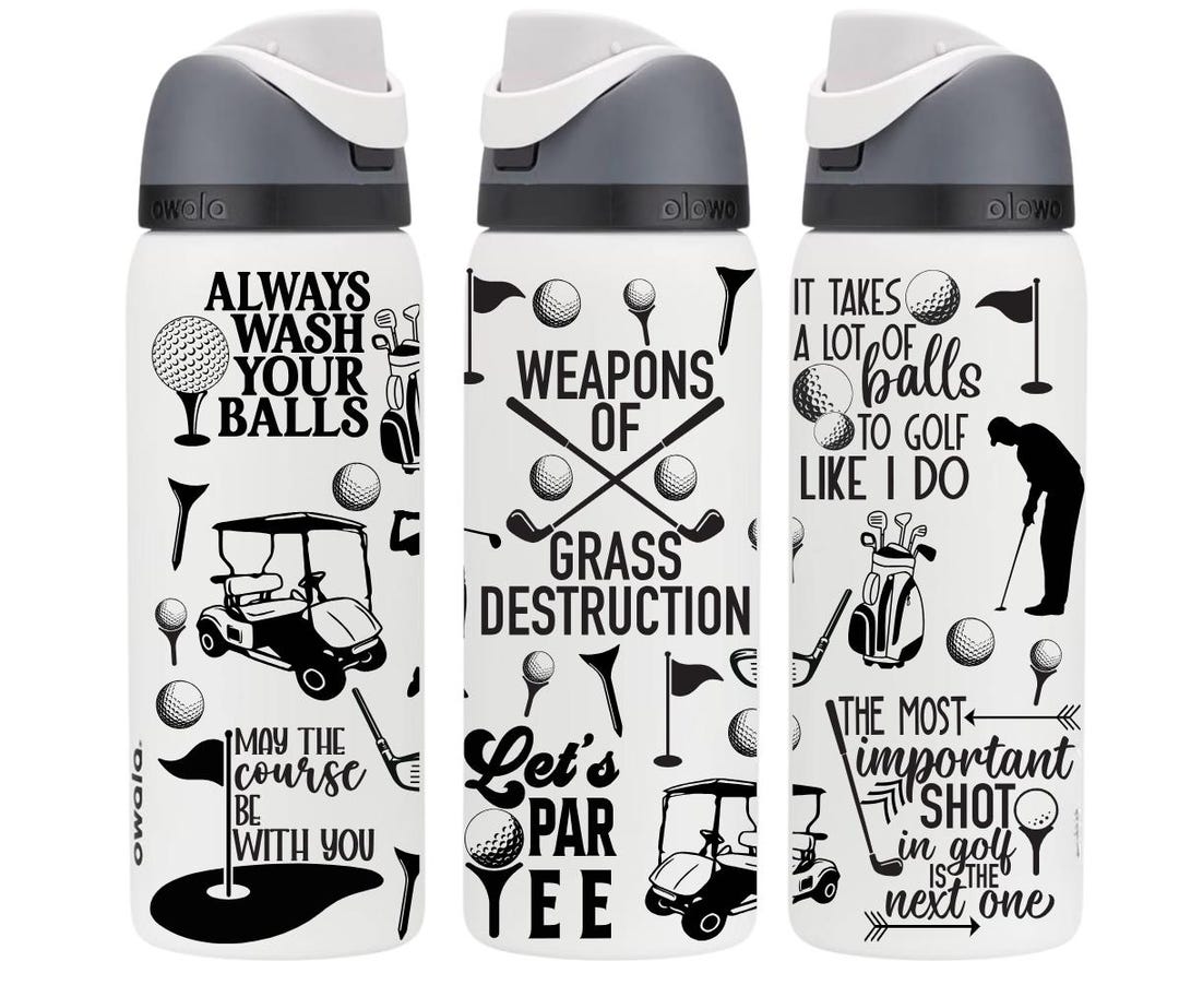 Golfing 32 Oz Owala Bottle-black and White - Etsy