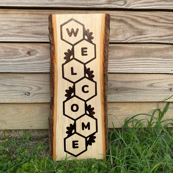 Wood Burned Welcome Sign - Etsy