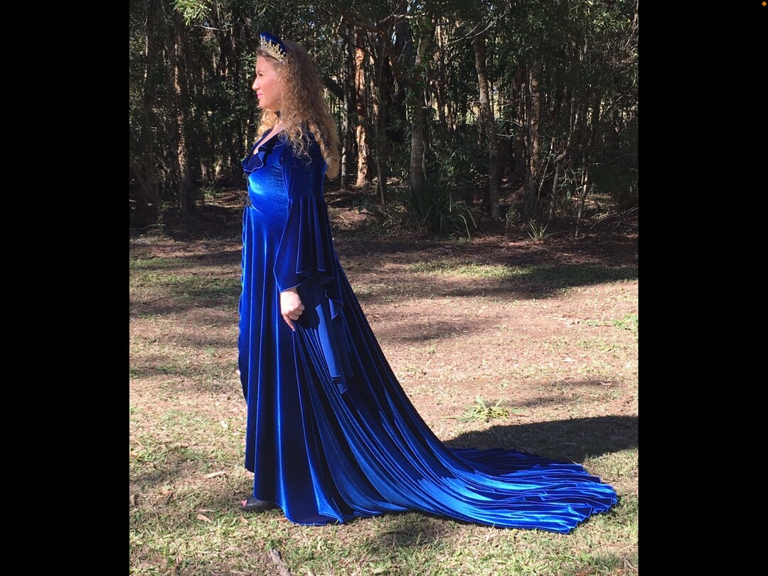 Long Train Velvet Robe (RED ONLY) - Etsy