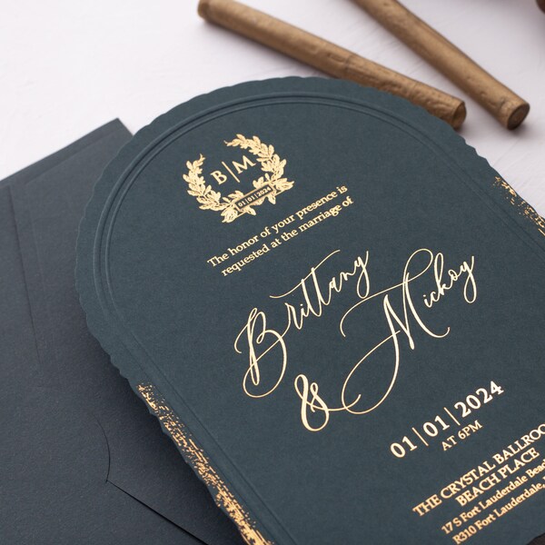 Gold Foil Edge Invitation - Etsy Australia