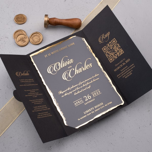 Gold Gates Wedding Invitation - Etsy