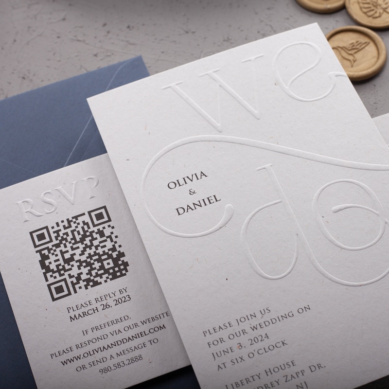 Embossed Wedding Invitations - Etsy