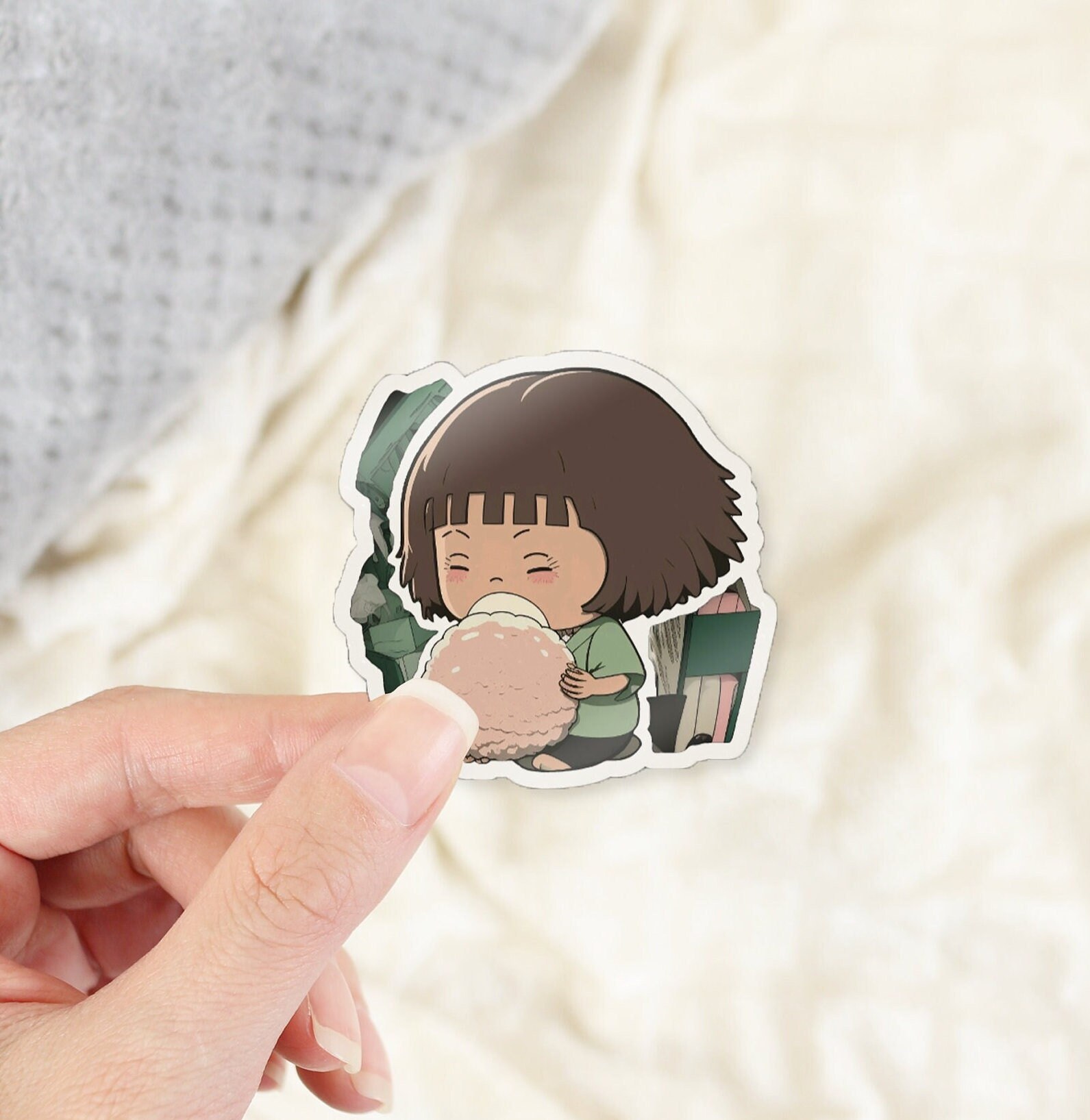 Spirited Away Decal Chihiro Onigiri Vinyl Kawaii Sticker Studio Ghibli ...