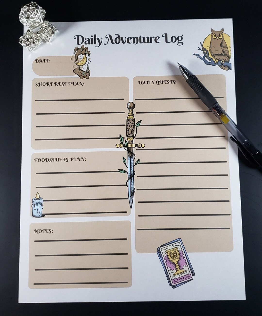 Mystic TTRPG Inspired Daily Planner Printable - Etsy