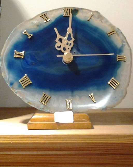 Agate Slice Clock | Agate Desk Clock | Home Decor | Desk Clock Roman ...