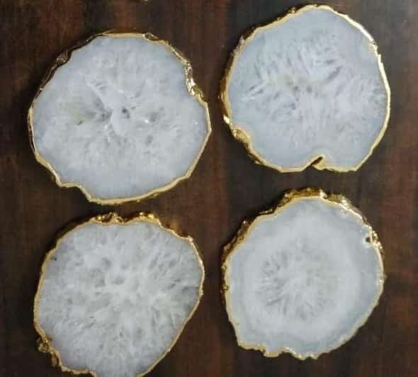 Agate Coasters Set of 4 New Home Gift Agate Slice Coffee Table Décor ...