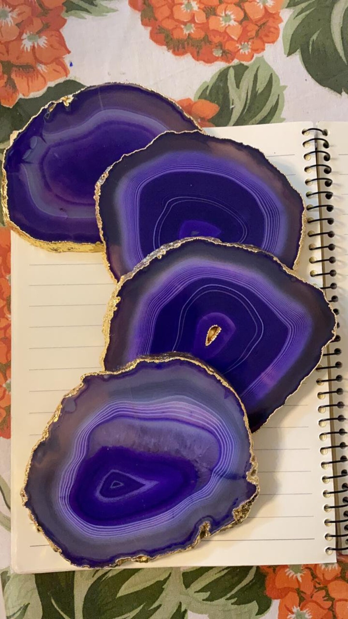 Agate Coasters Set of 4 | New Home Gift | Agate Slice Coffee Table ...